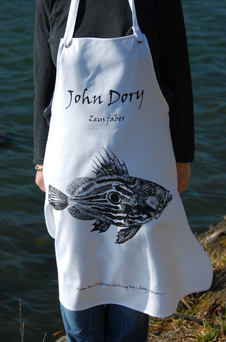 Cotton Apron - John Dory - My Designs Aprons Hand Coloured Etching ...